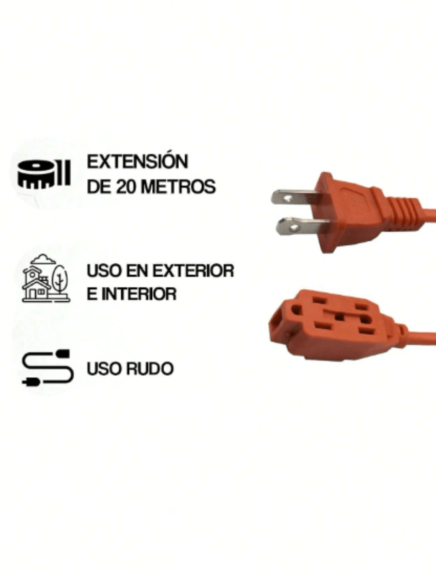 EXTENSIÓN ELÉCTRICA MULTICONTACTO USO RUDO 20 METROS 3 ENCHUFES | Moda ...