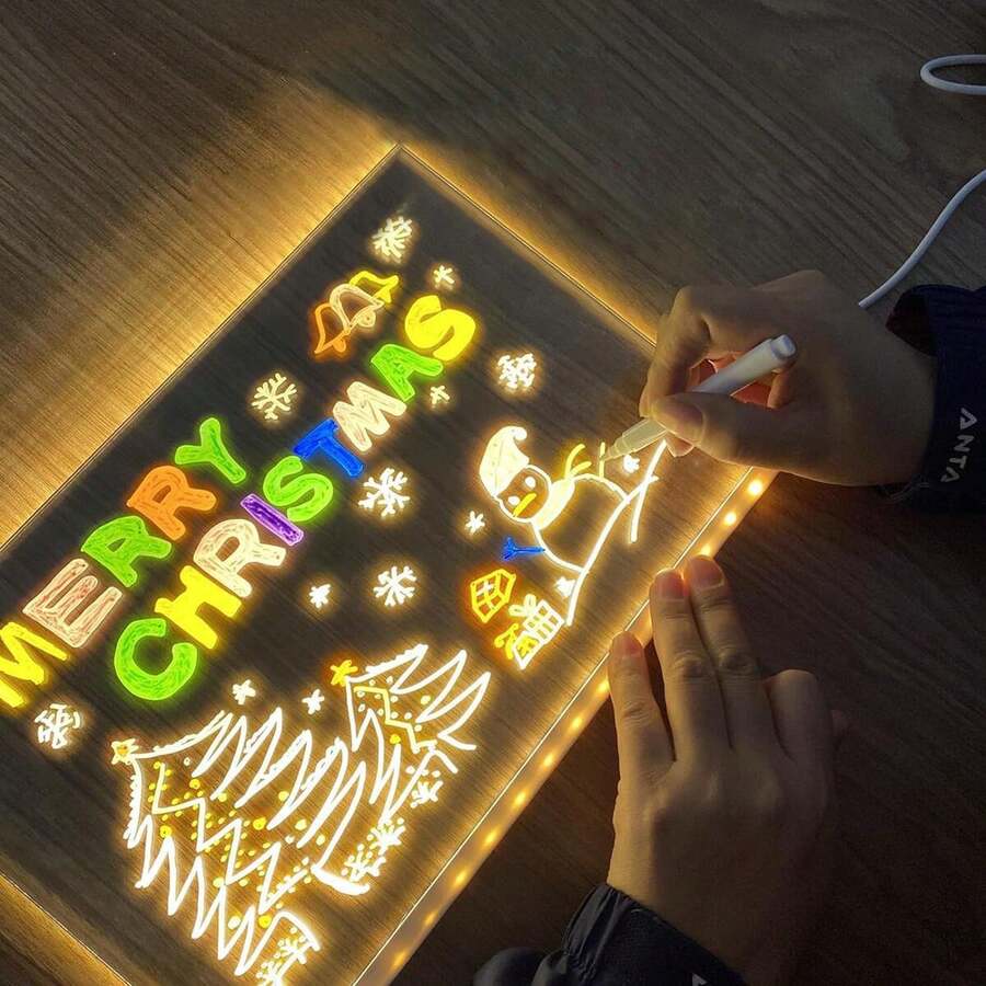 Creative Rewritable Message Board Set,Glowing Acrylic Message Marker ...