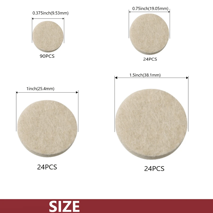 Felt Pads 162 PCS Beige, Felt Furniture Pads For Protecting Hardwood ...