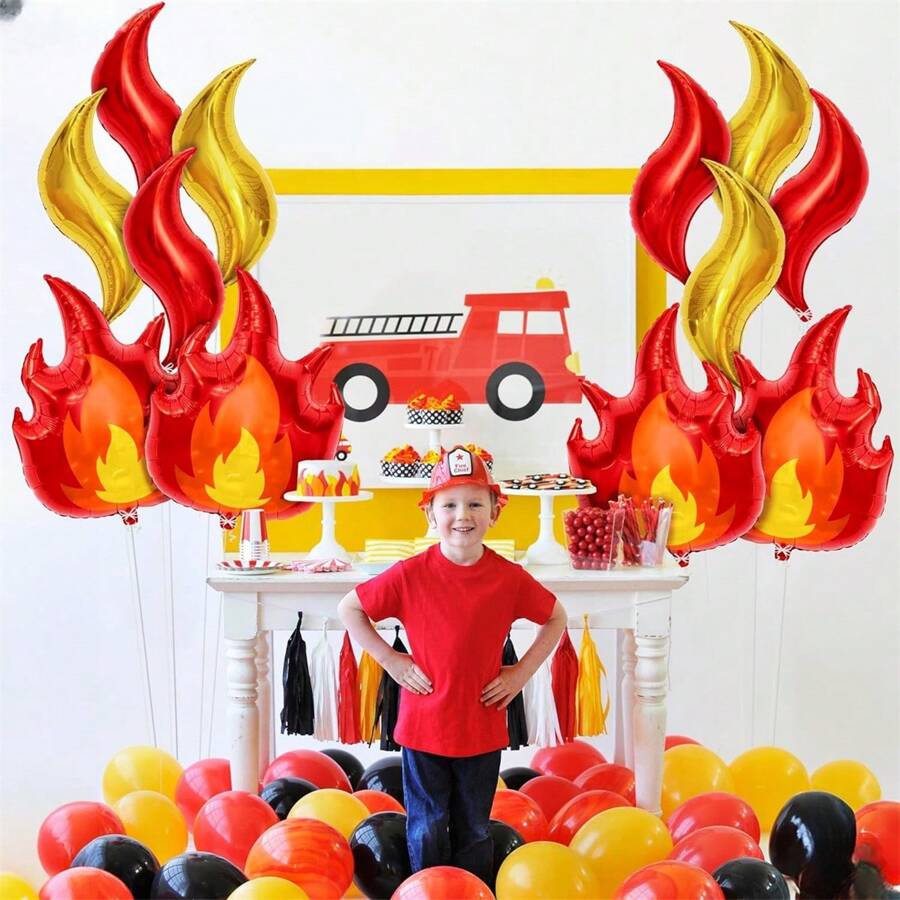12pcs Fire Balloons Flame Balloons Set - 28 Inch |Helium Supported Red ...