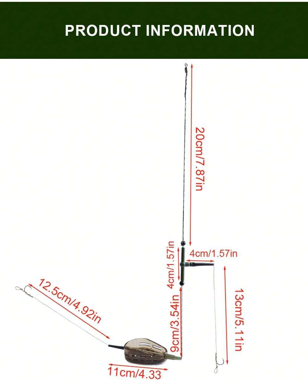 FTK 60g-100g Carp Fishing Bait Cage Stainless Hook Wire Swivel With 2 ...