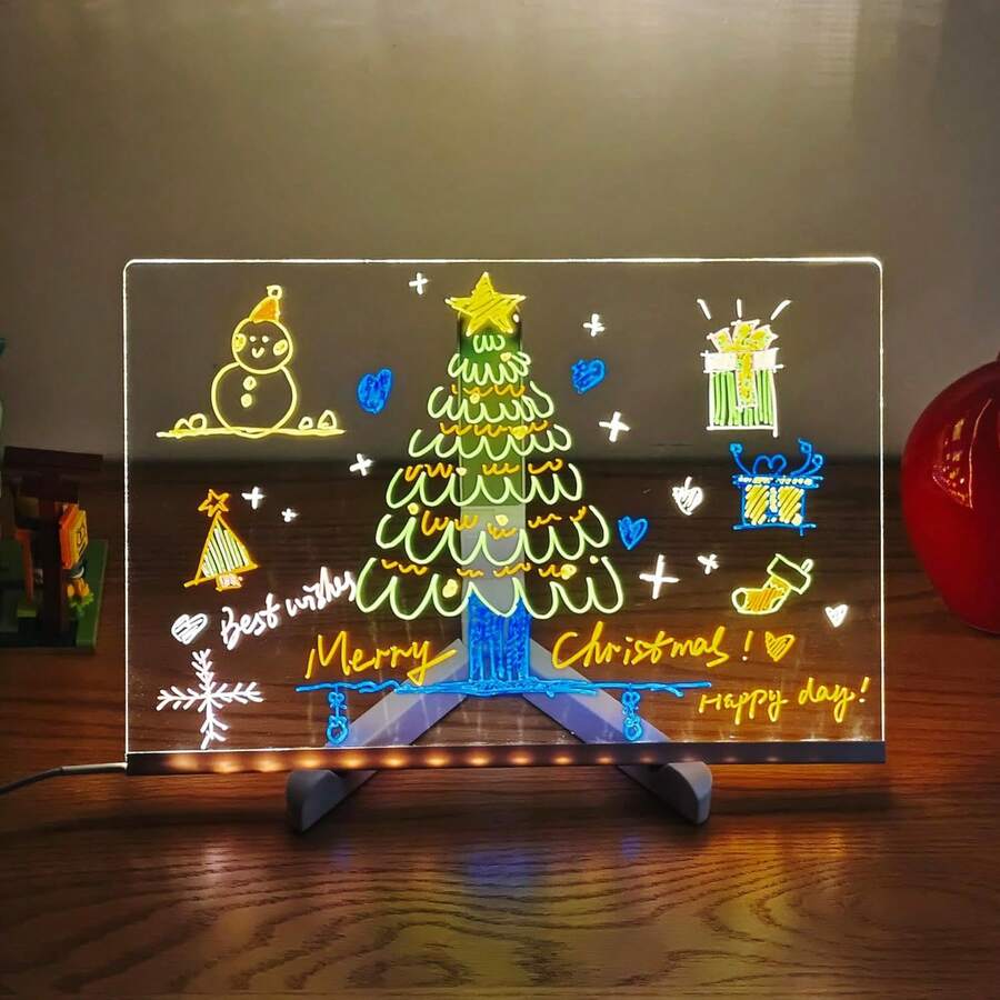 Creative Rewritable Message Board Set,Glowing Acrylic Message Marker ...