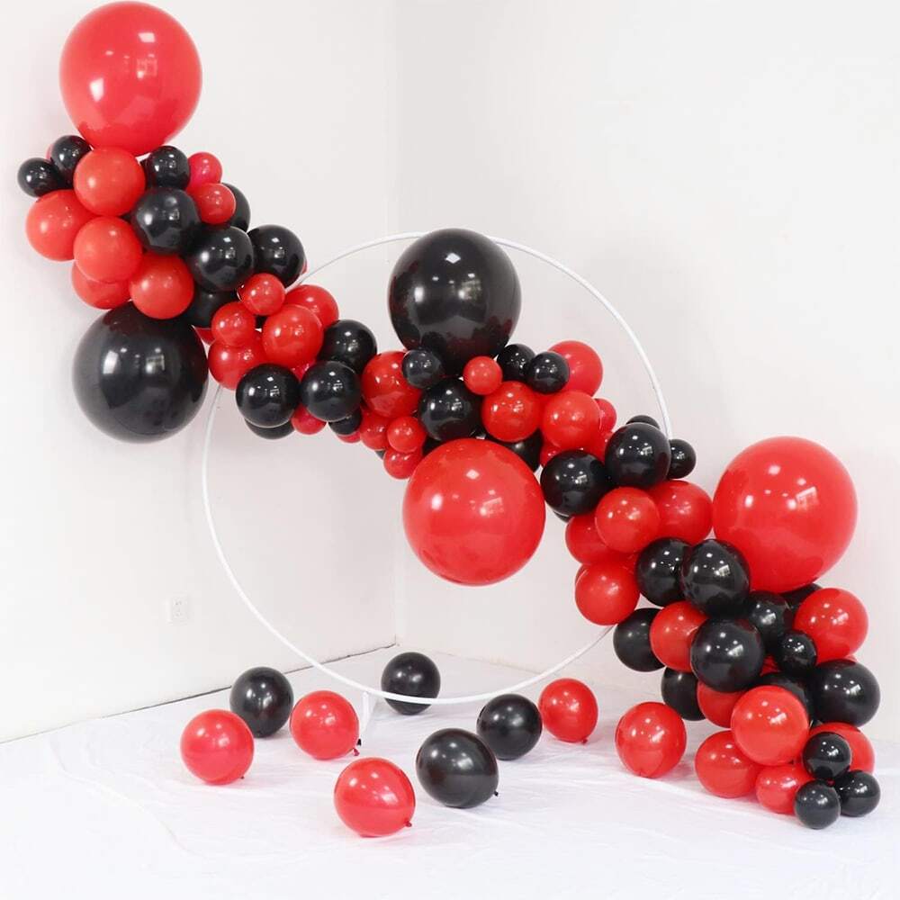 115pcs Latex Balloon Garland Arch Kit, Black & Red Balloon Arch Set ...