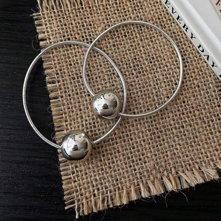 Bright Silver Ball Rubber Band Female Hair High Elastic And Durable ...