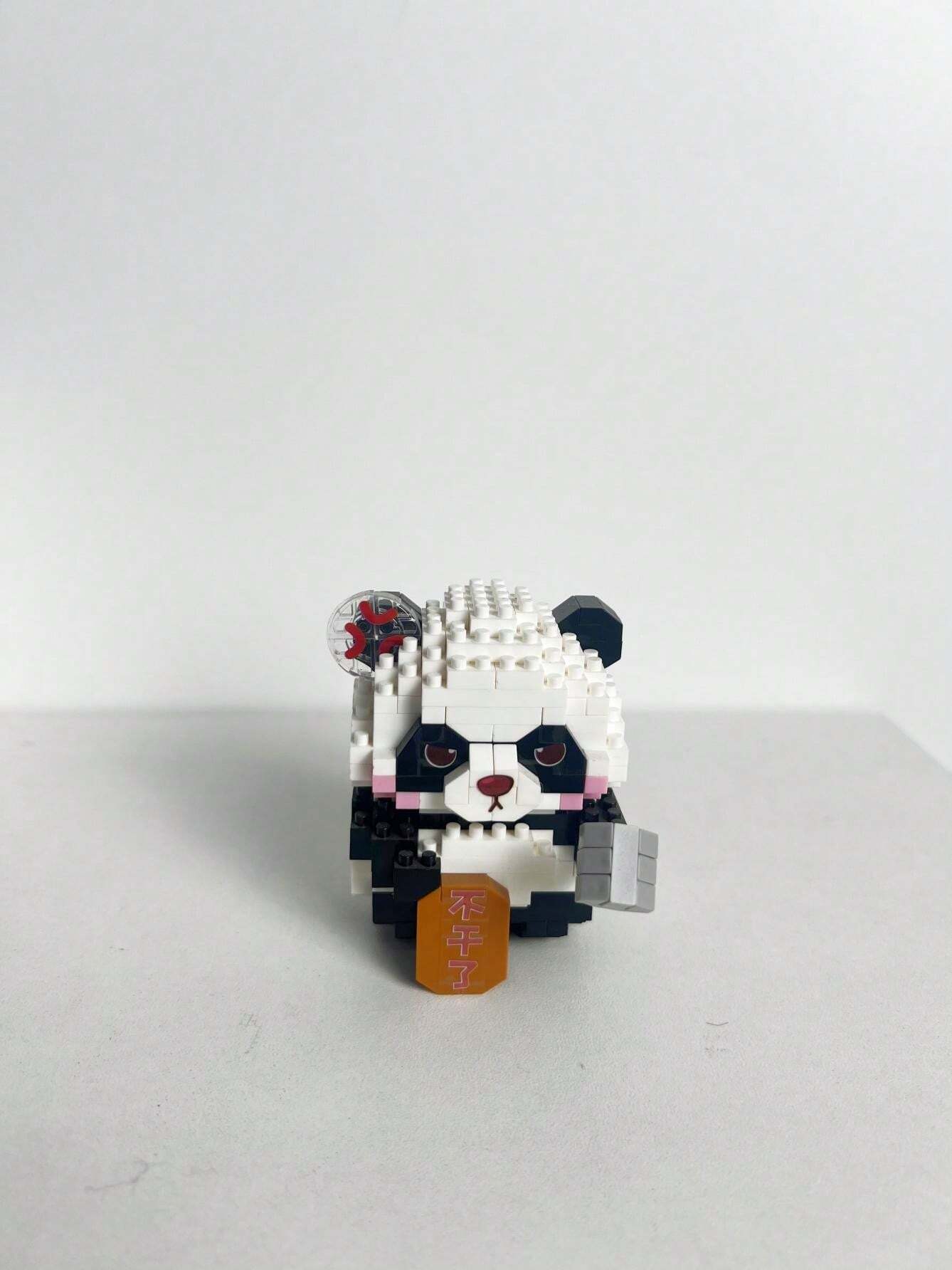 Cute Cartoon Panda Building Block Toy Tabletop Decoration Simulates ...