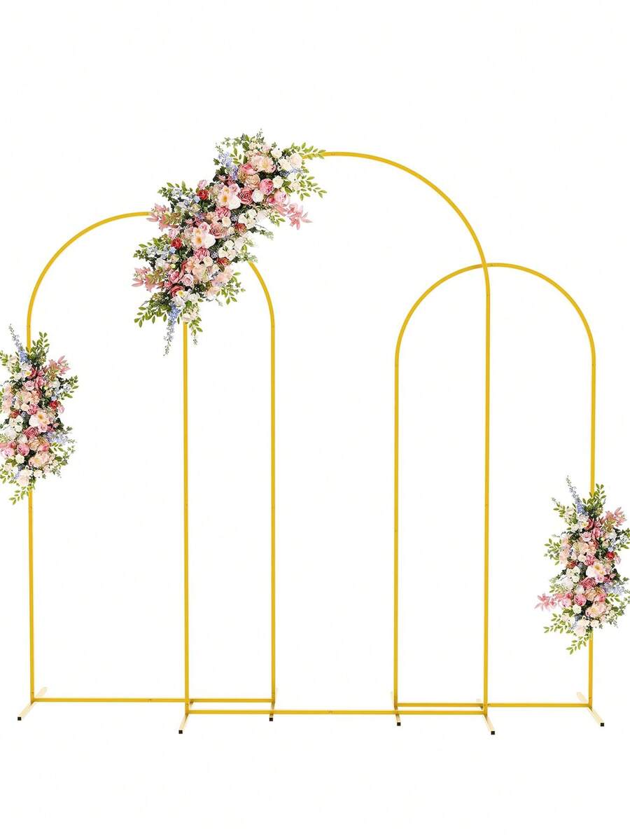 Wedding Arch Stand Metal Arch Backdrop Stand 6FT Gold Backdrop Arch ...