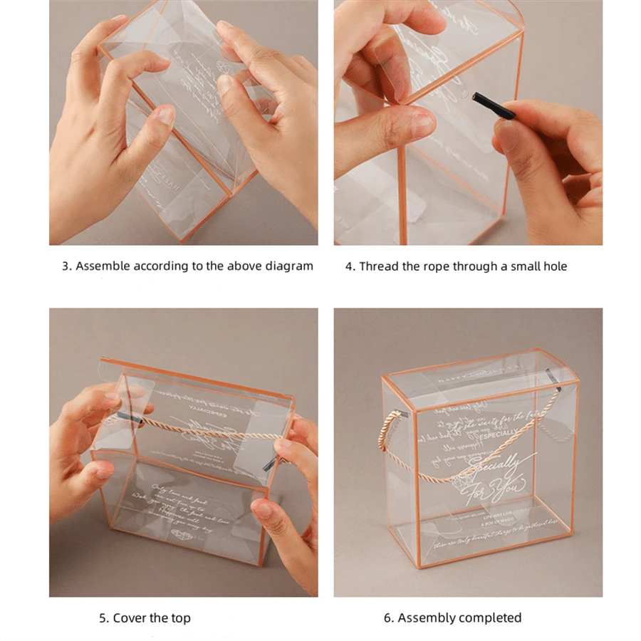 10pcs Handheld Gift Boxes, Candy Boxes, Transparent PVC Plastic Boxes ...