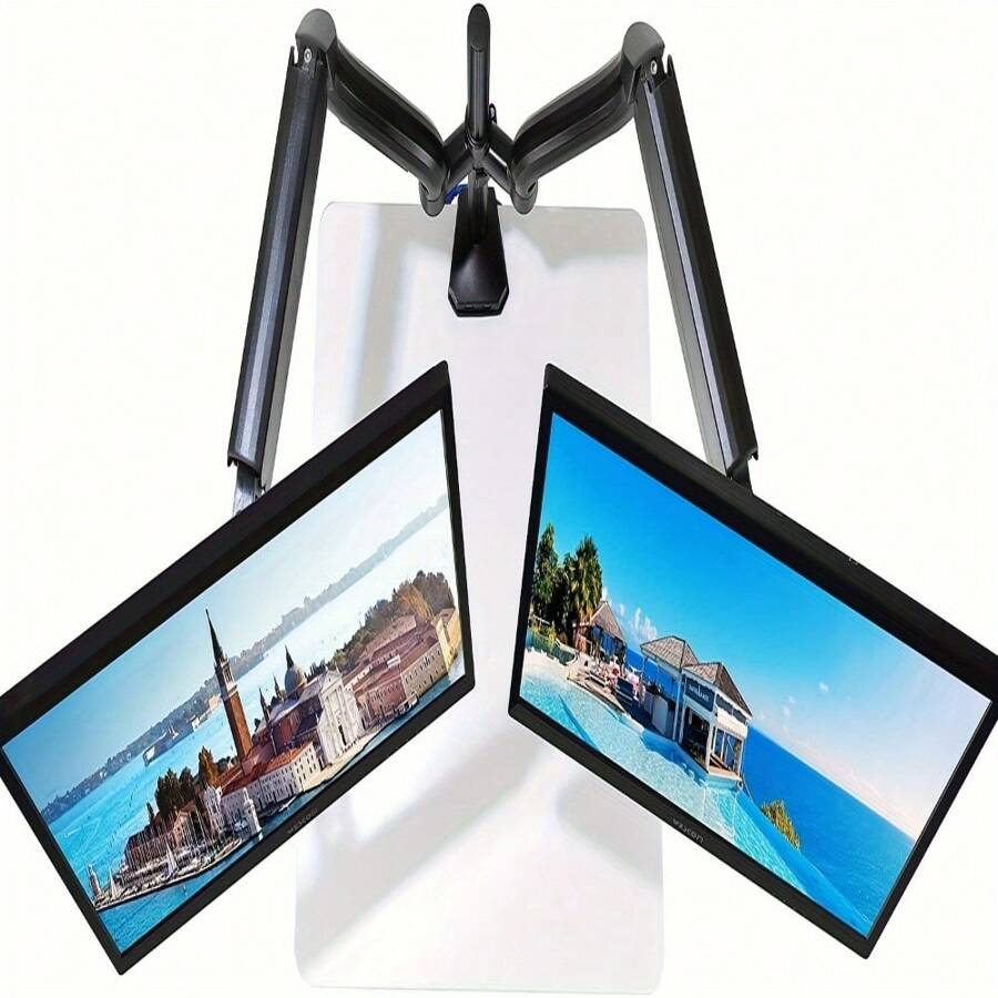 Dual LCD Monitor Mount Stand With 2 Fully Adjustable Screen Arms Up To ...