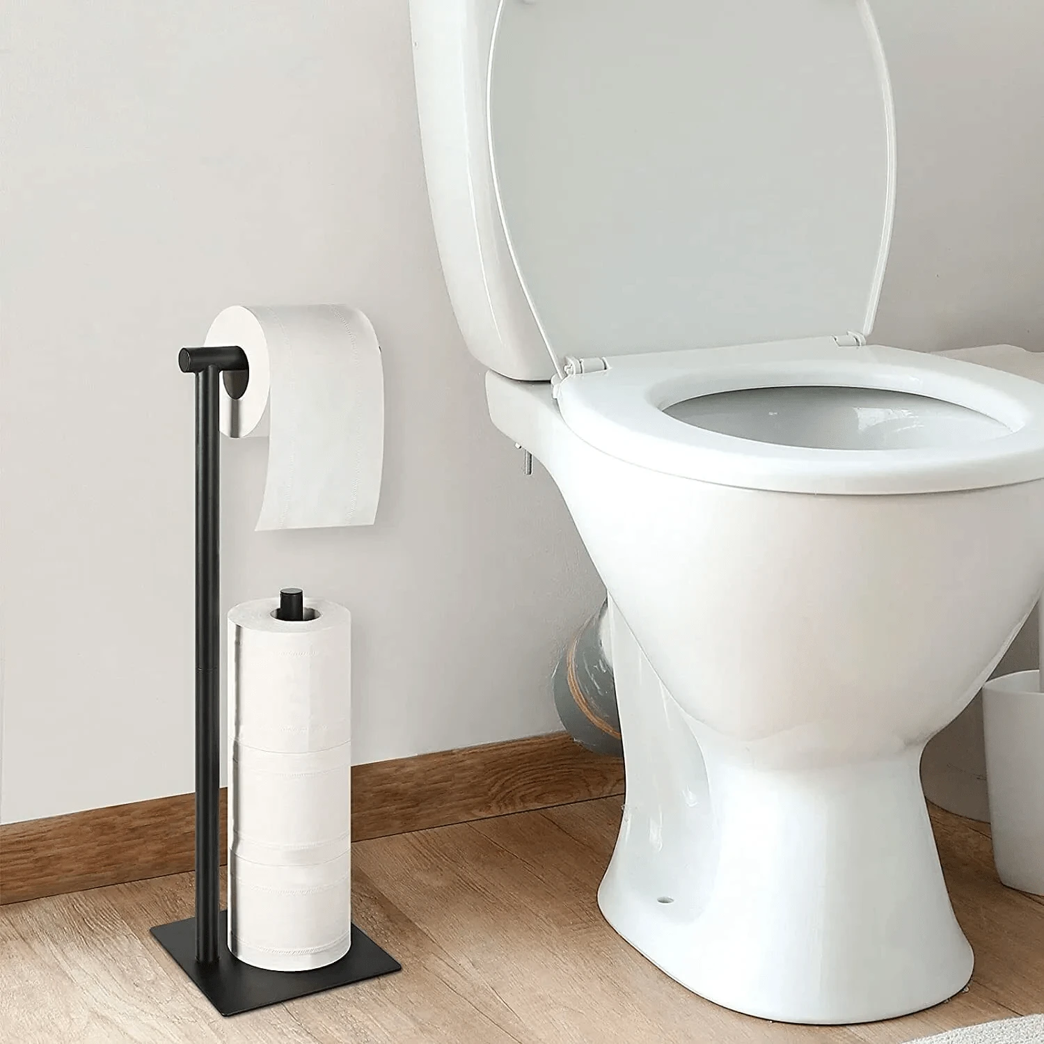 Oilet Paper Holder Free Standing Black Toilet Tissue Holder Stand ...