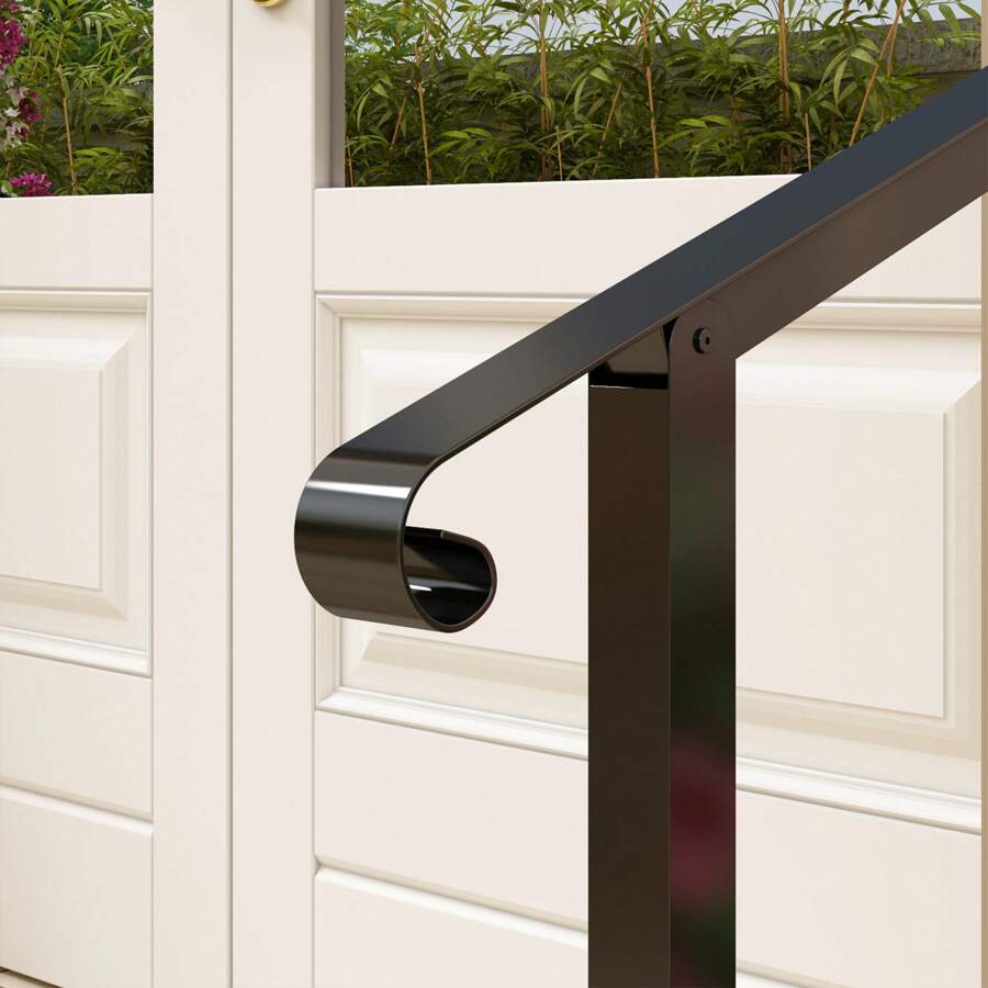 Wrought Iron Wall-Mounted Handrail For Outdoor Steps For Steps With ...