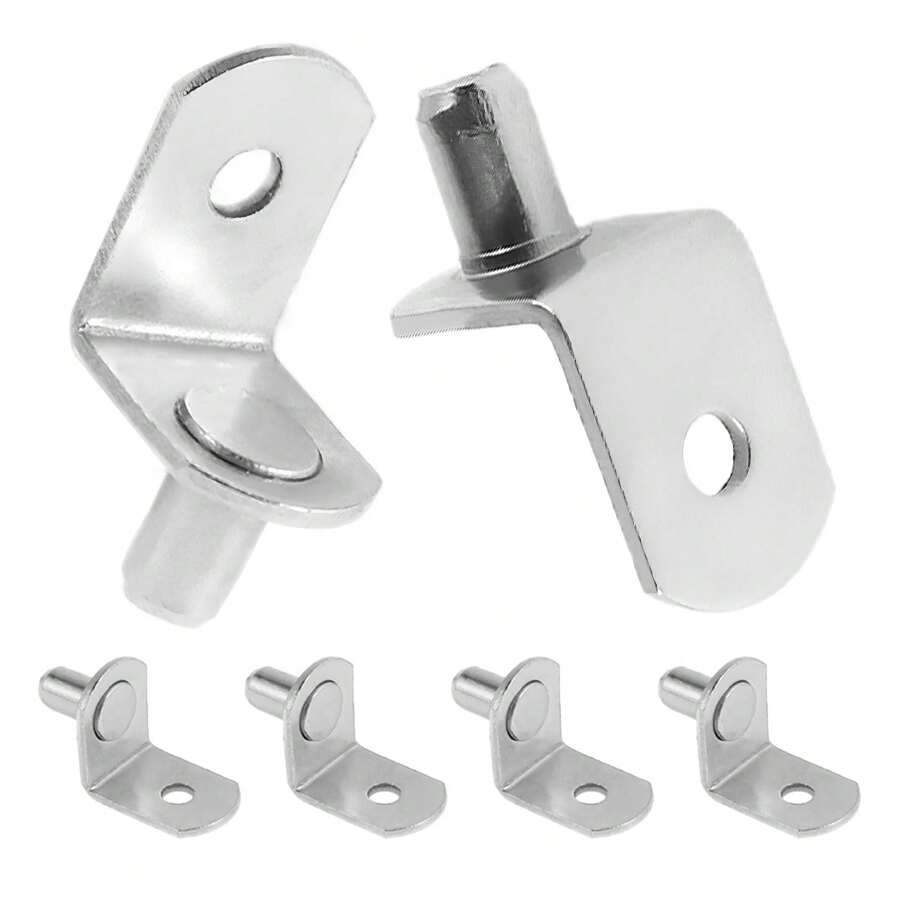 80Pcs L Shape Shelf Peg 6mm Metal Cabinet Support Pin Stable Bookshelf ...