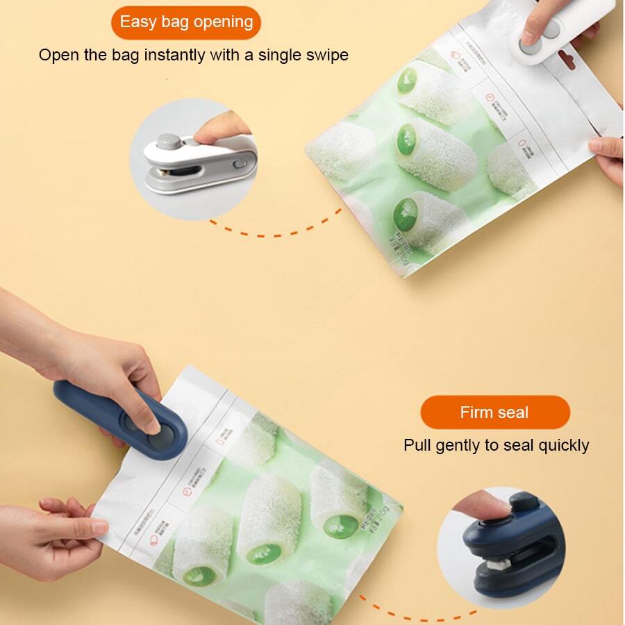 Mini SnacksBag Sealer, Rechargeable 2 In 1 Bag Heat Sealer With Cutter ...