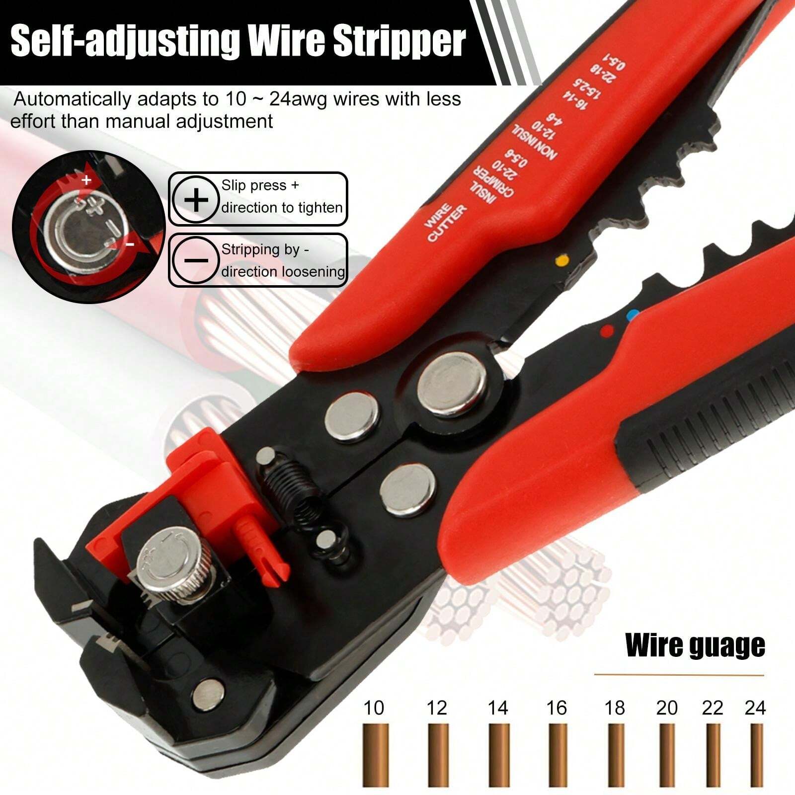10-24 AWG Spellafili Pinza Autoregolante, Taglia Cavi e Pinza ...