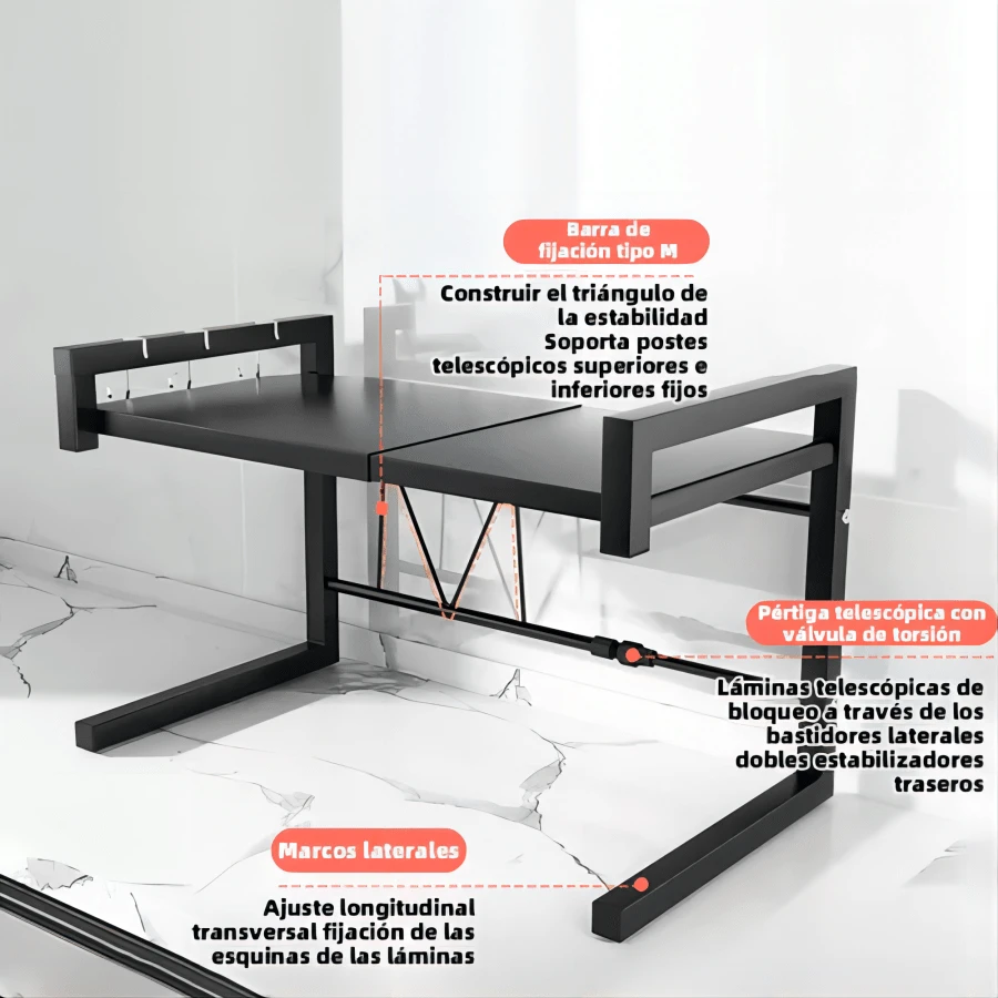Estantes retráctiles para microondas estantes de cocina encimera horno ...