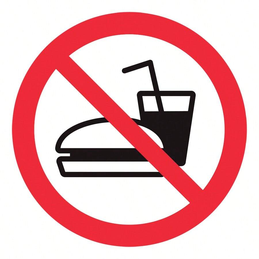 Señalamiento: "No consumir alimentos / Prohibido ingresar con alimentos ...