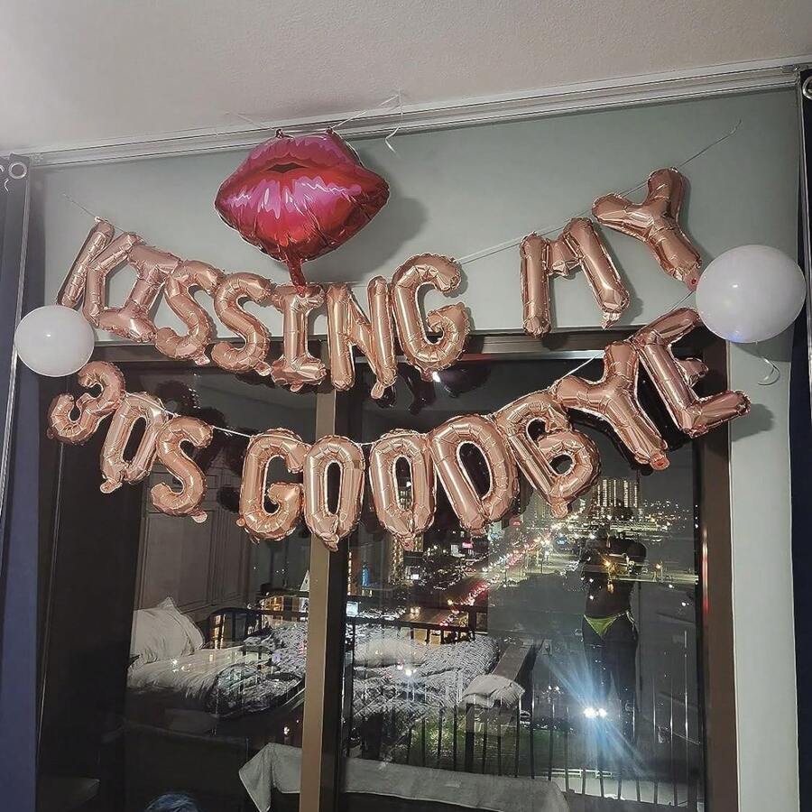 Kissing My 30s Goodbye Decorations Kissing My 30s Goodbye Banner ...