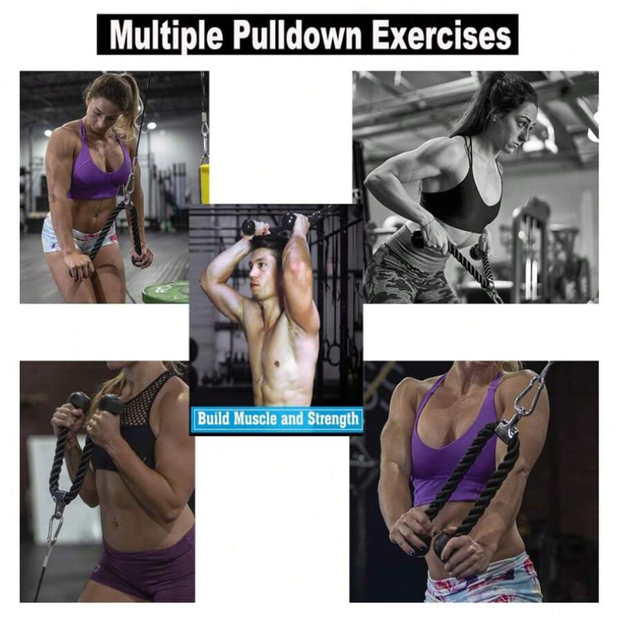 Set Of Triceps Cable Machine Attachment, Triceps Pulldown Rope Pulldown Attachment, Home Gym ...