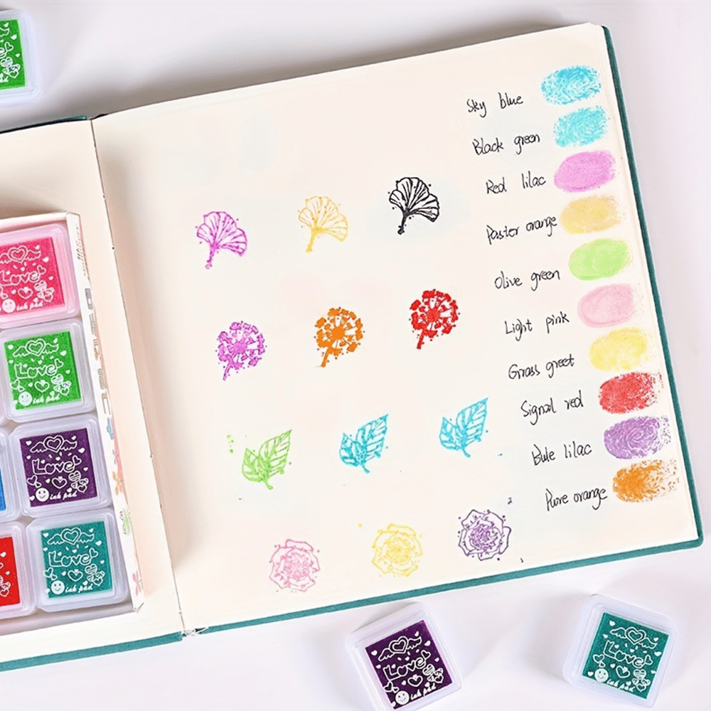 Stamp Pad Set [24 Colors] Stamp Pads For Paper DIY Crafts, Fingerprints ...