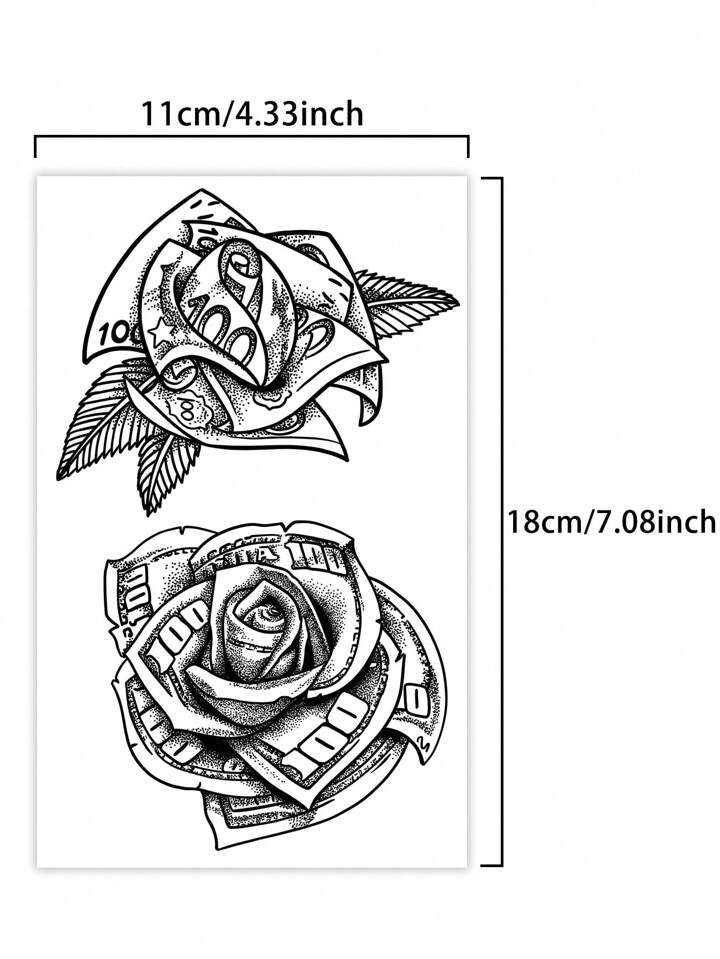 Money Rose Tattoo Design