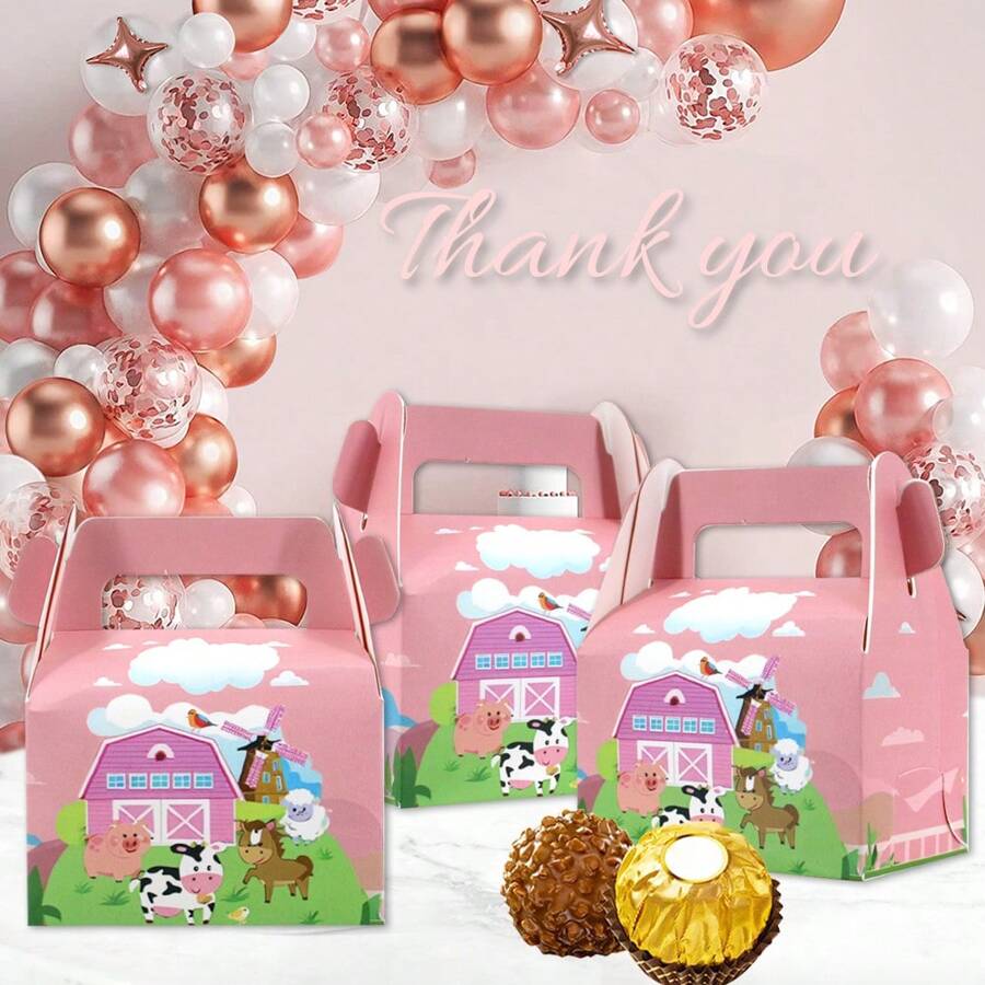 Farm Animals Party Favor Treat Boxes 8Pcs Farm Animals Gift Boxes ...