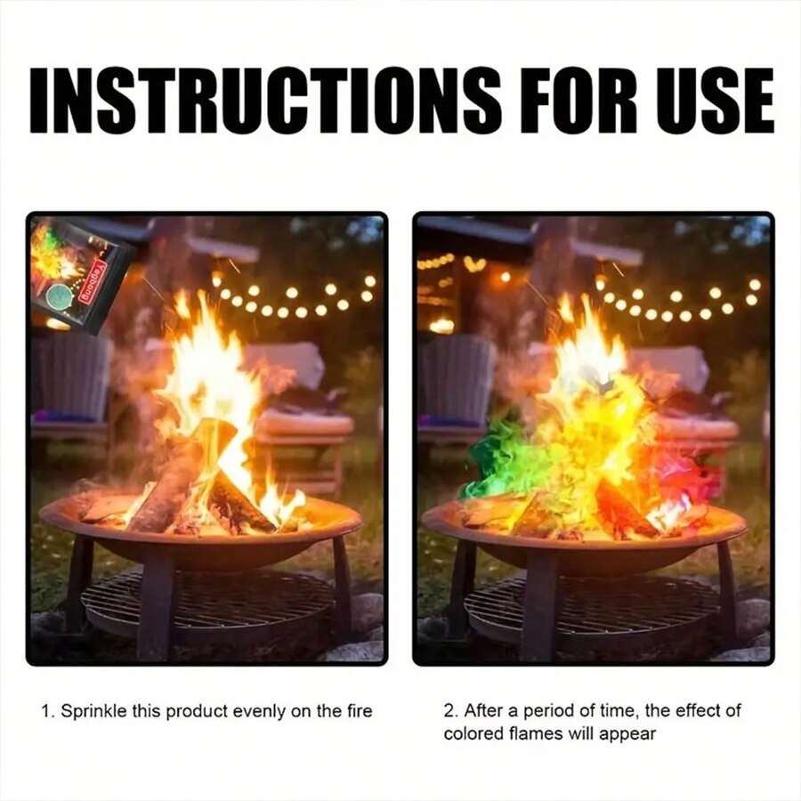 10pcs 10g Colorful Bonfire Flame Pack For Camping And Party Bonfires ...