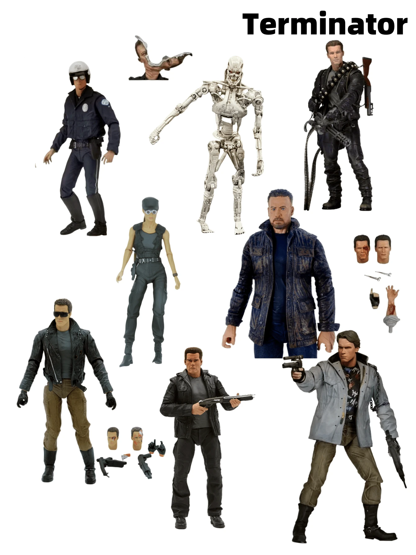 NECA Coleção de Filmes NECA Terminator 2 T-800 e Rebel T-1000 ...