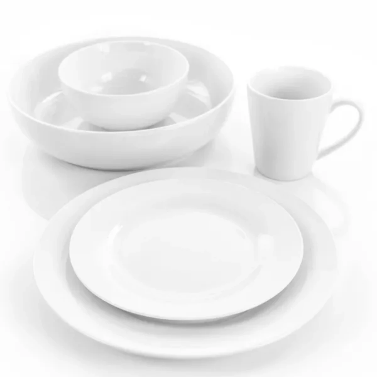18pc Porcelain Carey Round Dinnerware Set White | SHEIN USA