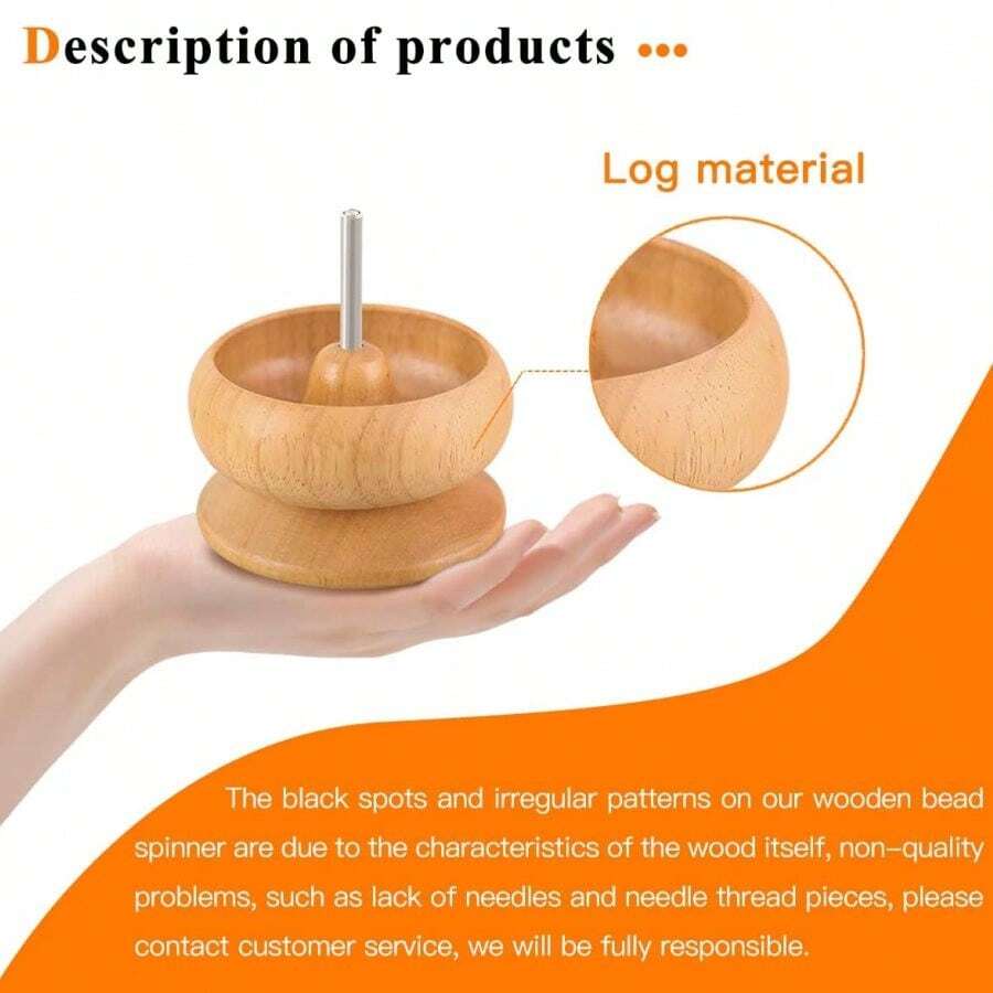 Upgraded Wooden Beading Tool With 2 Large Needles, 3 Colors Of Seed ...
