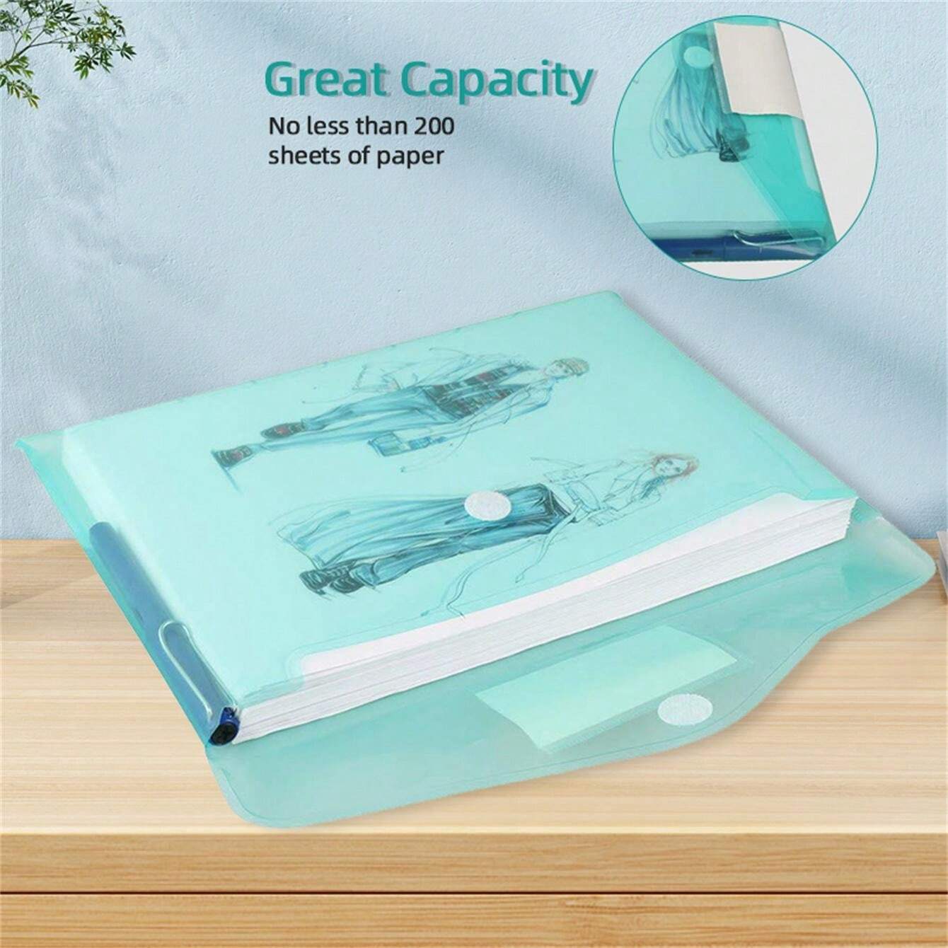 Six Clear File Folders File Folder US Letter A4 Size File Envelope With ...