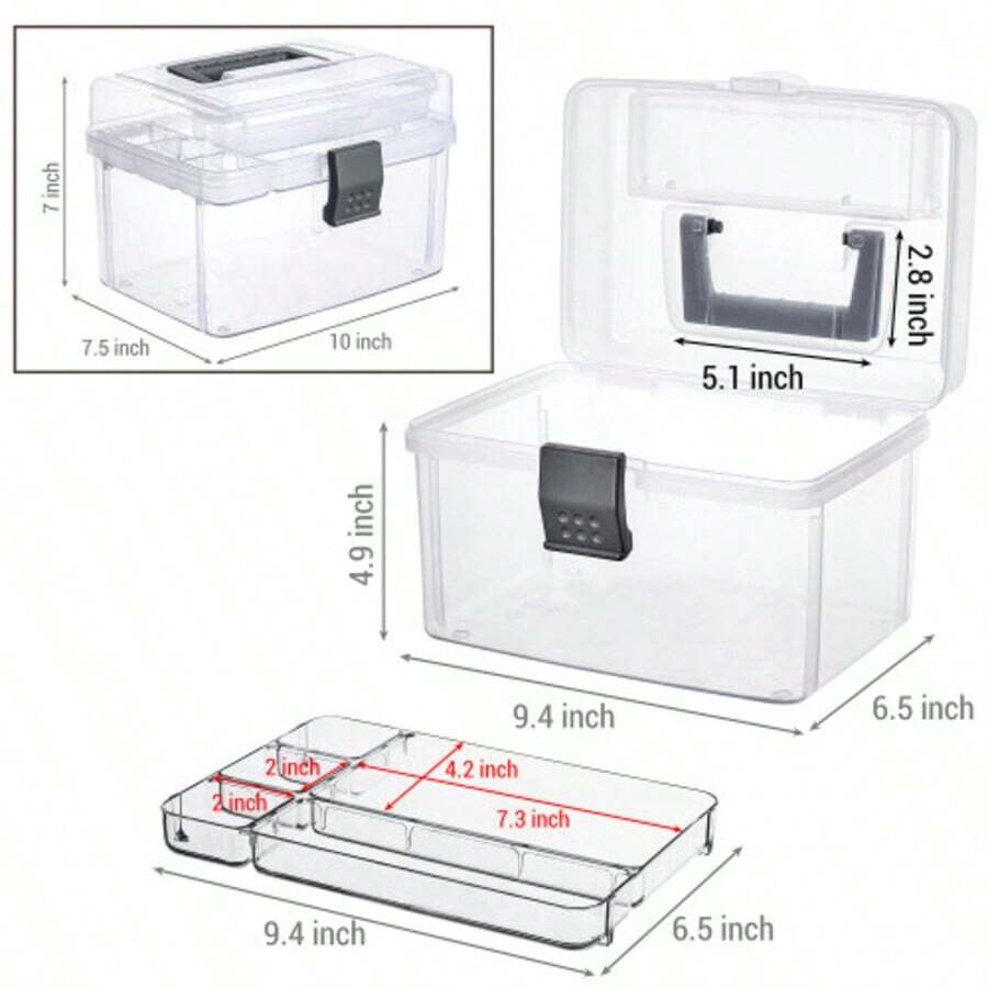 Clear Plastic First Aid Kit Container, Family Emergency Kit Storage Box ...