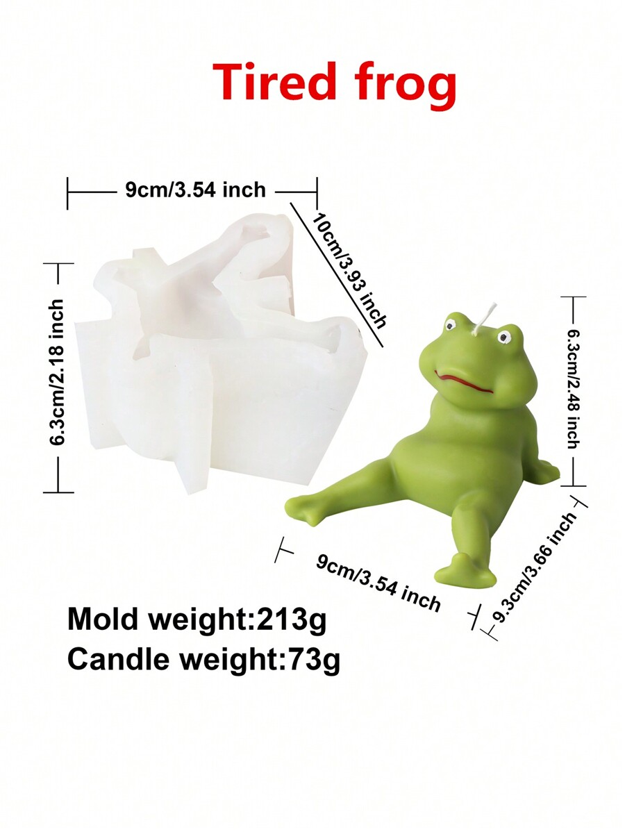 3D DIY Cartoon Silicone Cute Frog Candle Mold Yoga Frog Plaster Resin ...
