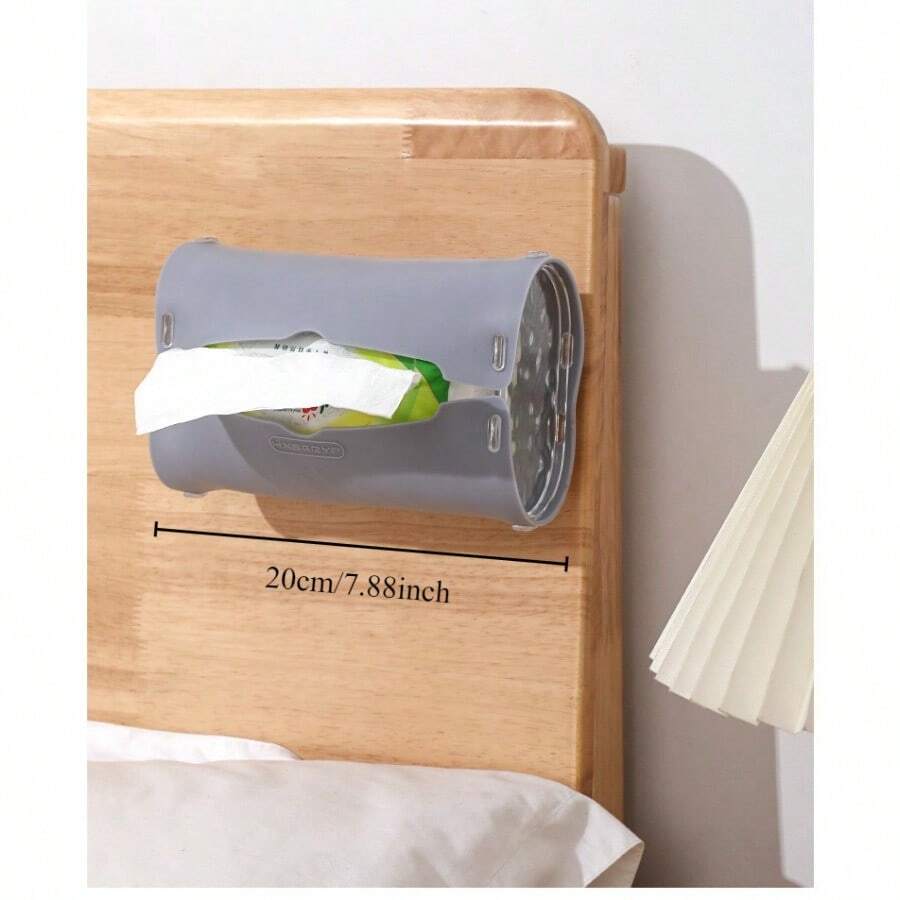 No Drill Suction Cup Tissue Box Wall Mounted Bathroom Facial Tissue