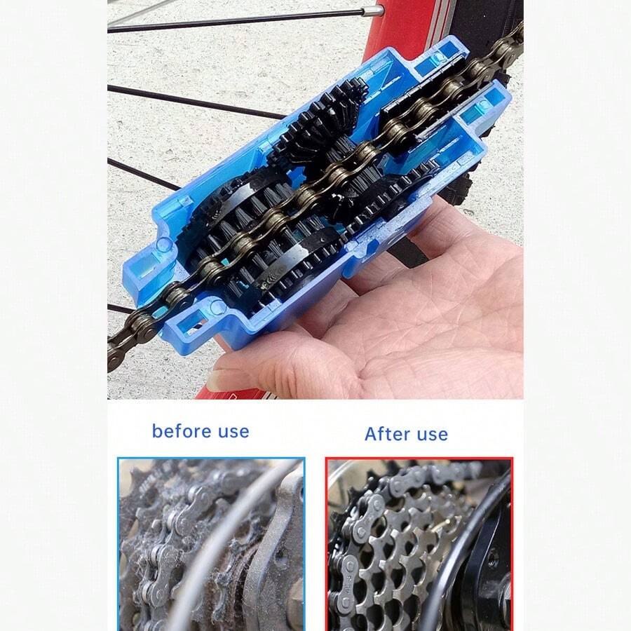 4pcs Bike Chain Cleaning Kit: Chain Cleaning Box + Slot Brush + Large ...