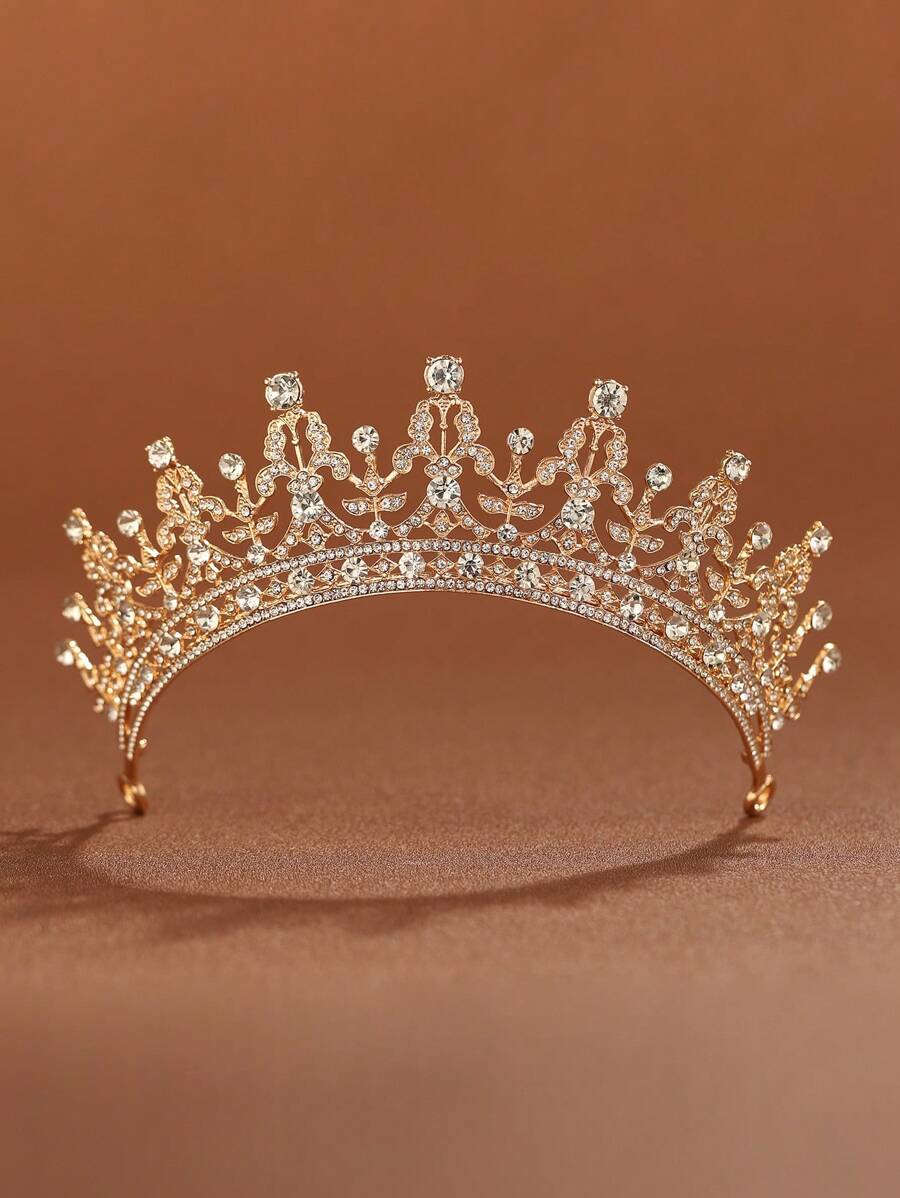 1pc Elegant Metal Wedding Crown Tiara For Women Bridal Birthday Party ...