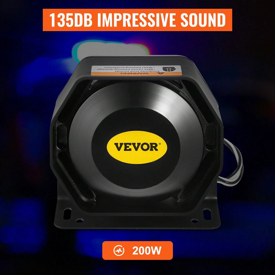 VEVOR Police Siren PA System 200W 8 Sound Loud Car Warning Police Fire ...