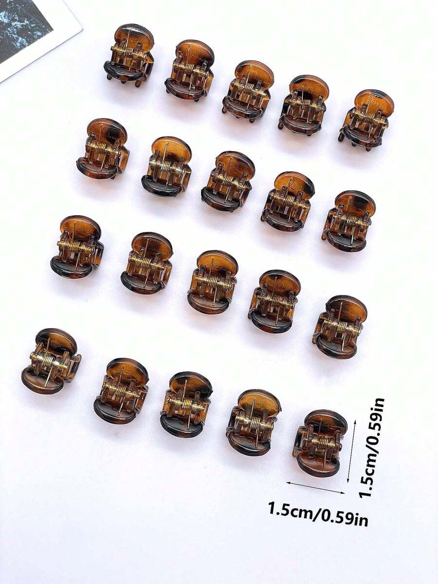 20pcs Mini Brown Hair Clips Are Perfect For Designing Women's ...