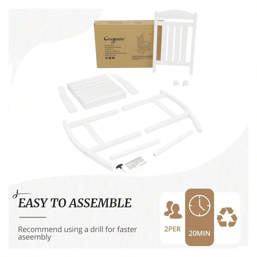 Outdoor Rocking Chairs, All Weather Resistant Porch Rocker Chairs With ...