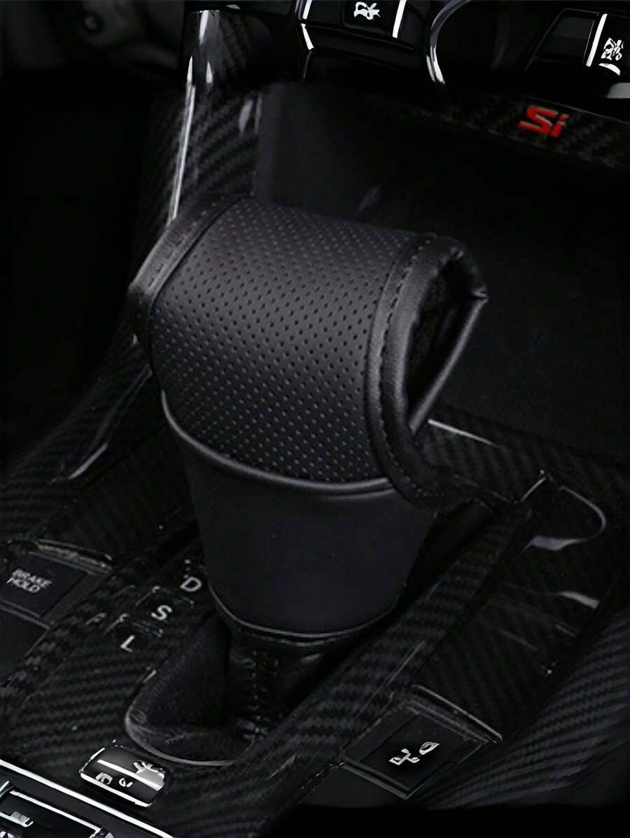 Car Universal Gear Shift Cover Pu Leather Shift Lever Cover Gearbox ...