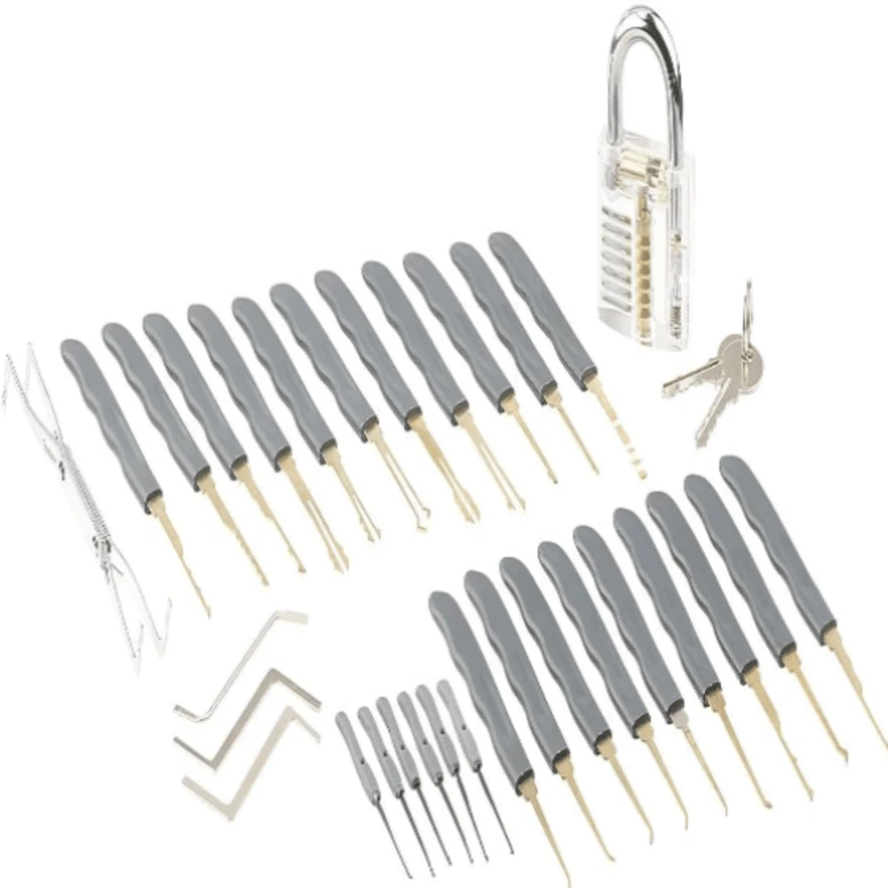 AGT Lockpick: Professional Lock Picking Set With 30-Piece Lock Pick Bag & Practice Lock (Lock ...