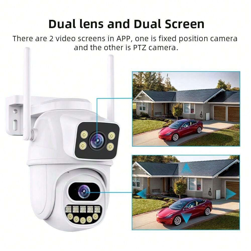 8MP WIFI PTZ IP Camera 4K HD Dual Lens Color Night Vision Human ...