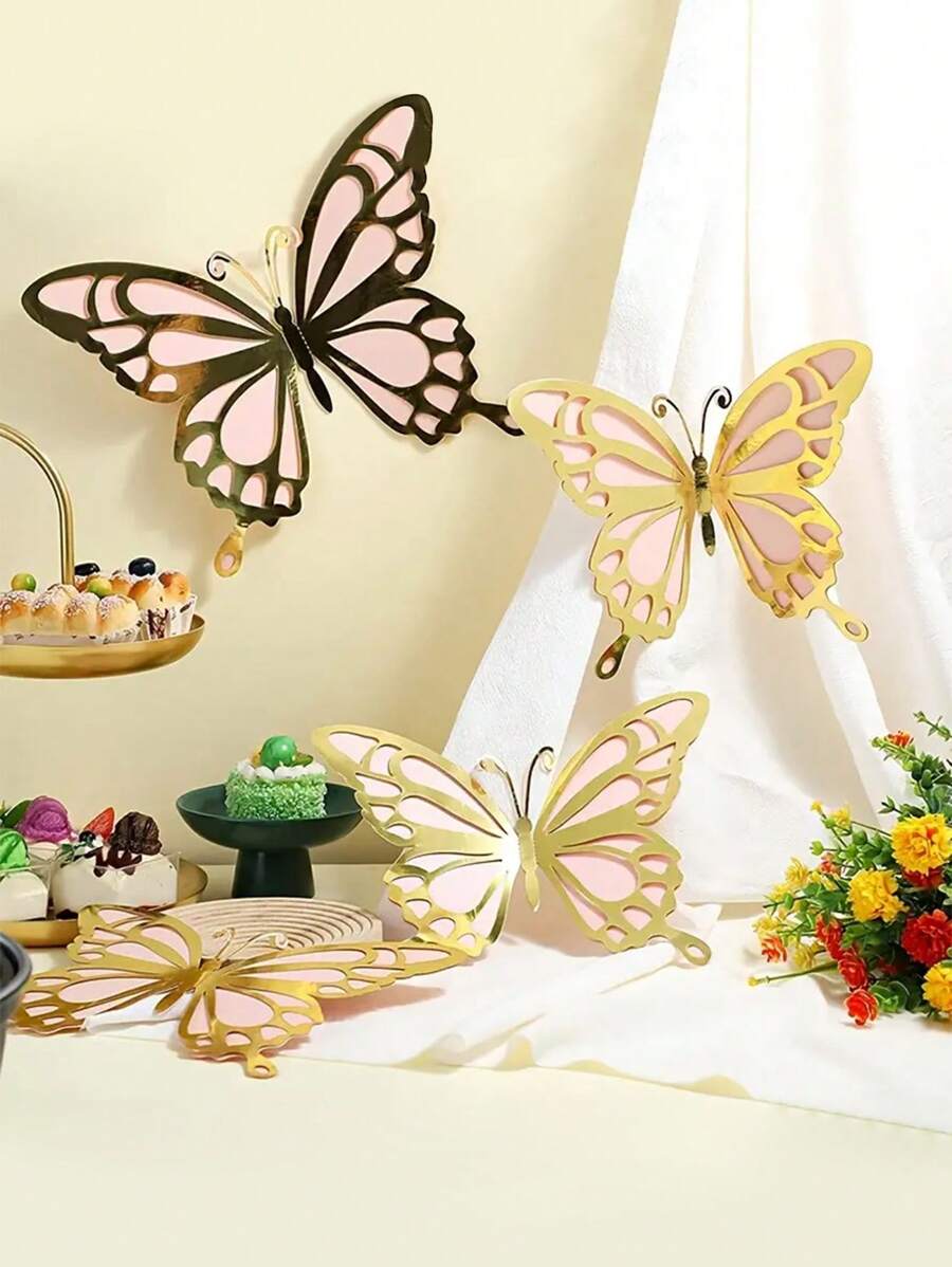 12pcs, Giant 3D Butterfly Wall Decor Set For Party, Nursery, And ...