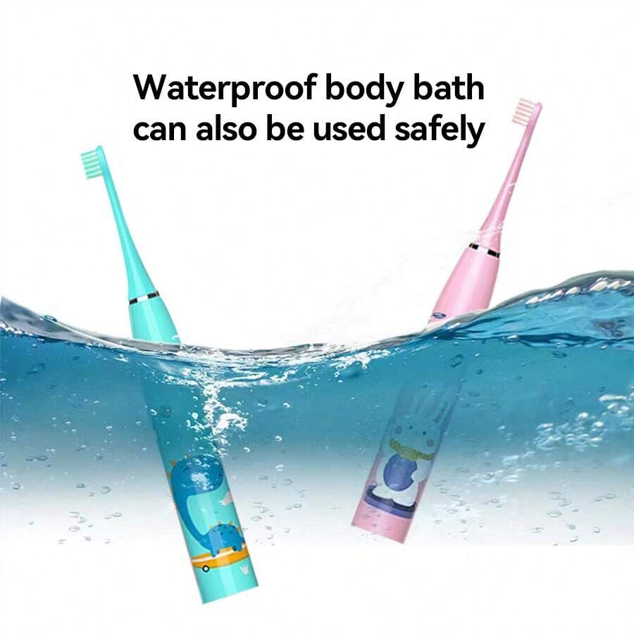 Electric Toothbrush With 5 Brush Heads, Rechargeable 6 Modes Cartoon ...