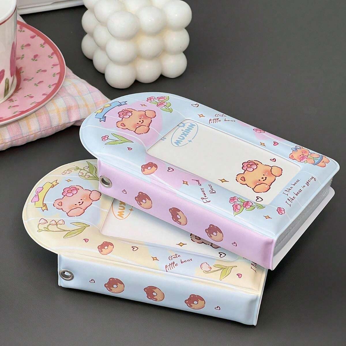 3 Inch Cute Cream Bear Photo Album 32 Slots Ins Korean Kpop Idol ...