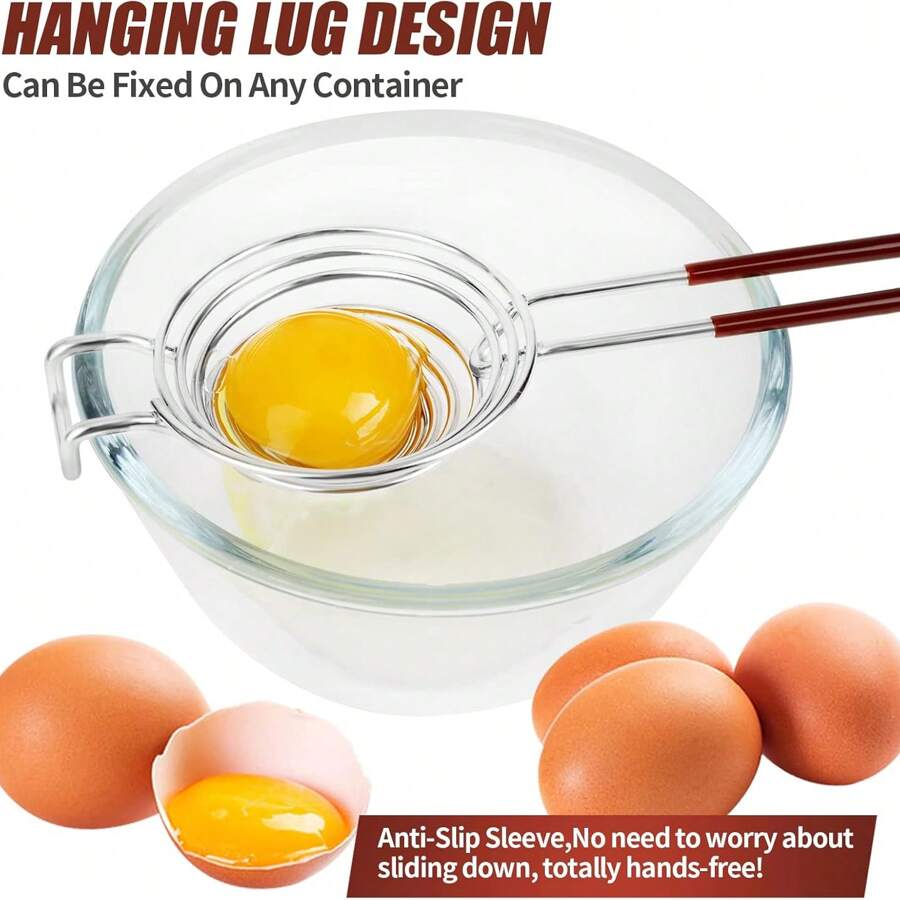 3Pcs Egg Separator Tool BONUS Mini Whisk And Silicone Pastry Brush For ...