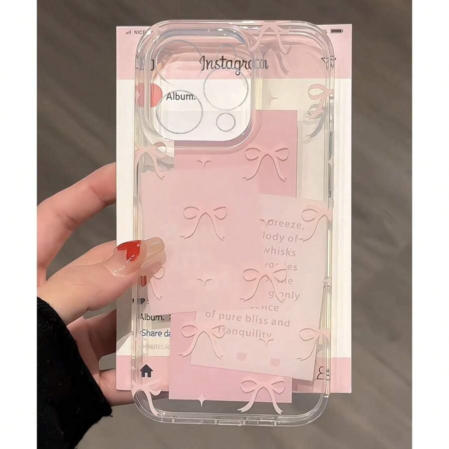 Rosa Cartoon Schleife Muster bedrucktes transparentes ...