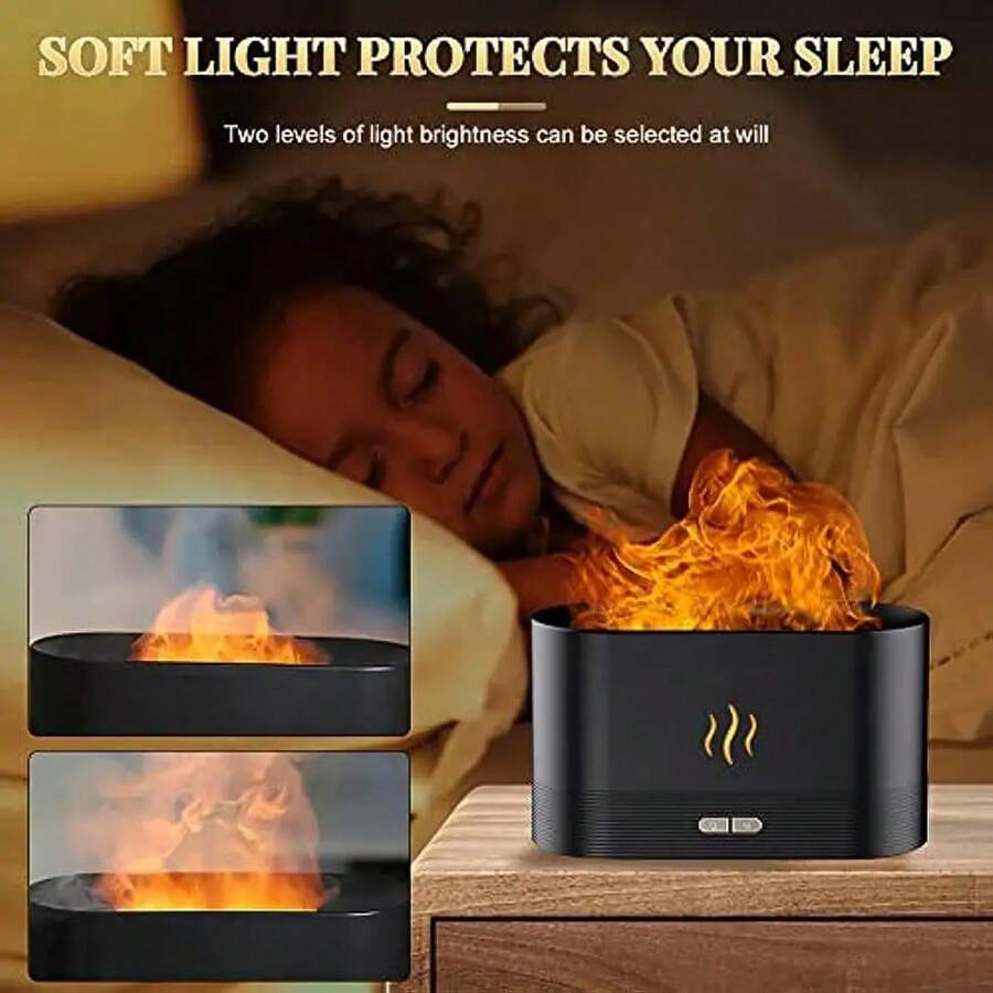Ultrasonic Flame Diffuser Magic Fire Flame Humidifier Quiet ...