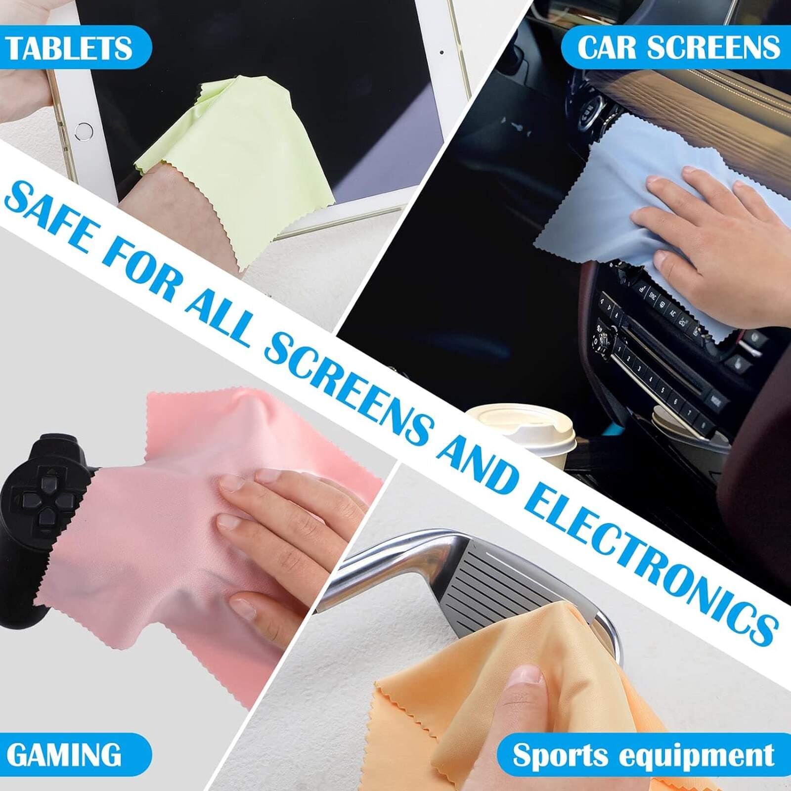 4 In1 Microfiber Screen Cleaning Cloths For Cell Phones, Tablets, LCD ...