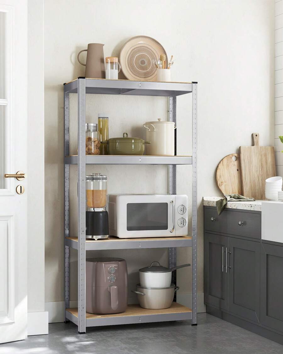 SONGMICS 4-Tier Shelving Unit, Steel Shelving Unit For Storage ...