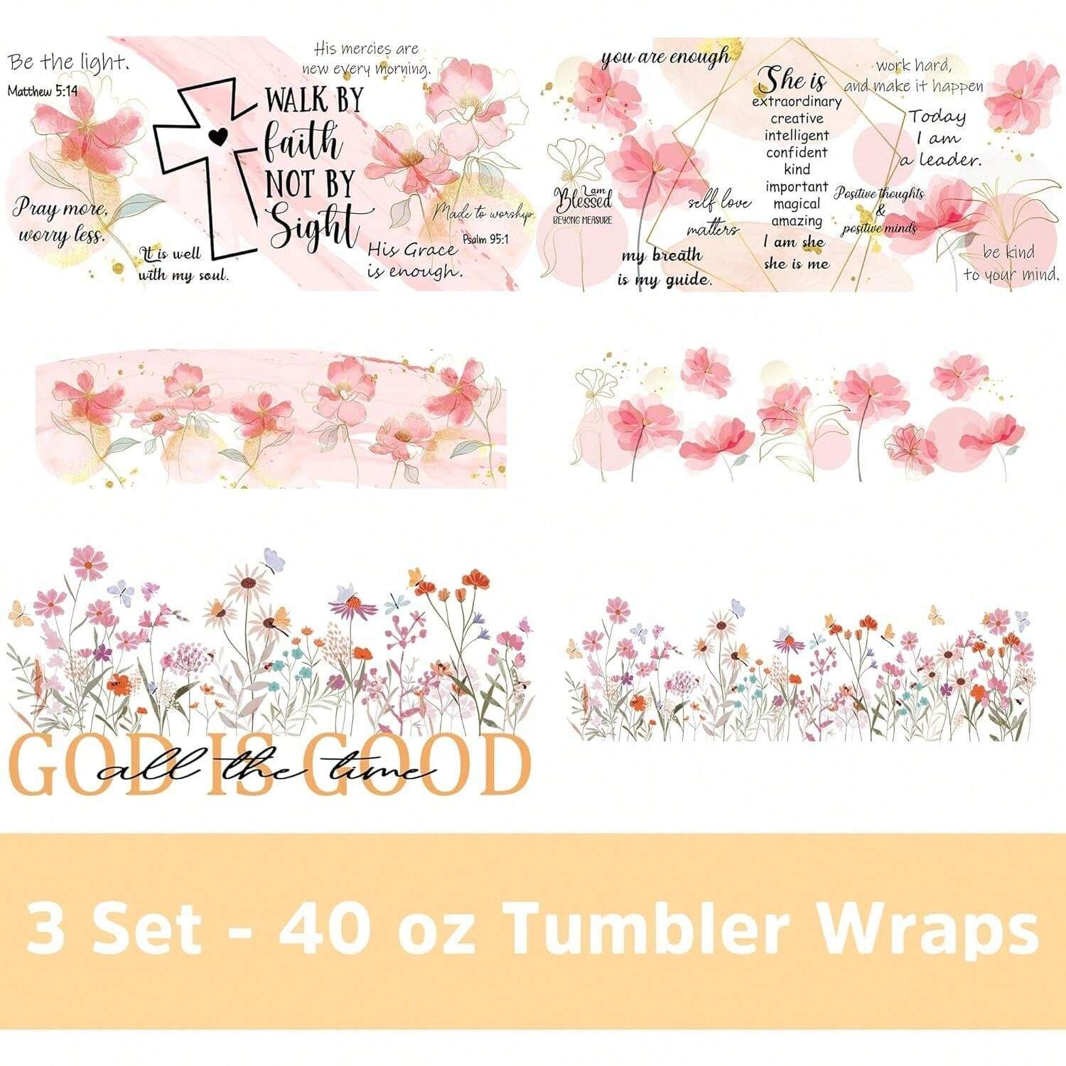 UV DTF Cup Wraps Transfer - 6 Sheets Bible Verse UVDTF Cup Wraps ...