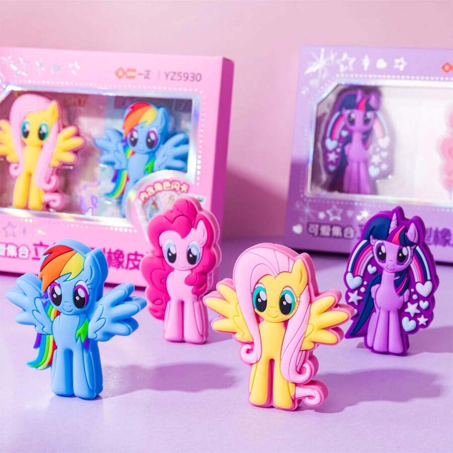 MY LITTLE PONY Iigen 4pcs Three-Dimensional Eraser Cartoon Eraser ...